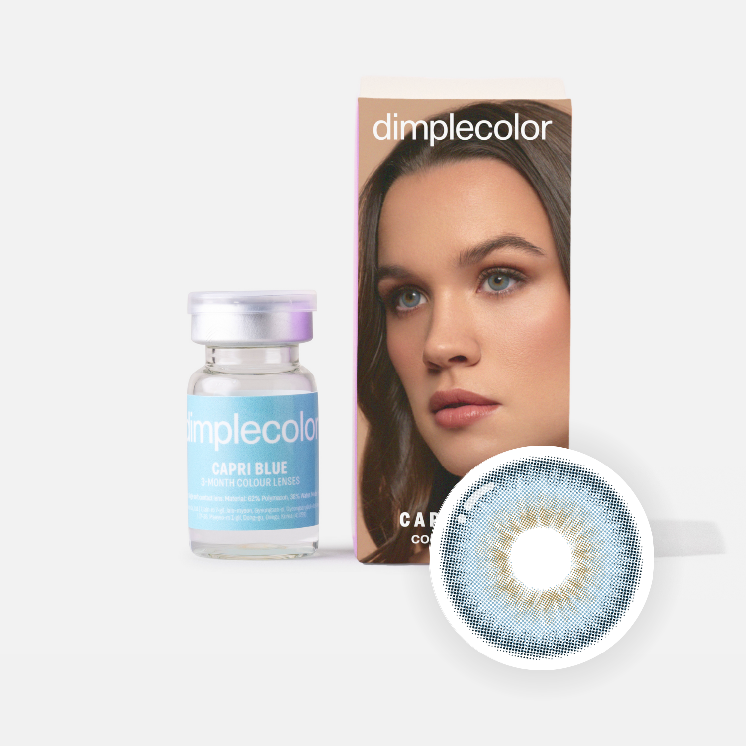 Blue Color Contacts | Capri Blue - Dimple – Dimple Color