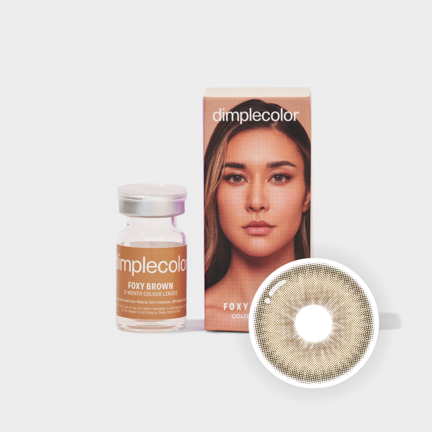 Best Brown Color Contacts | Foxy Brown - Dimple Color