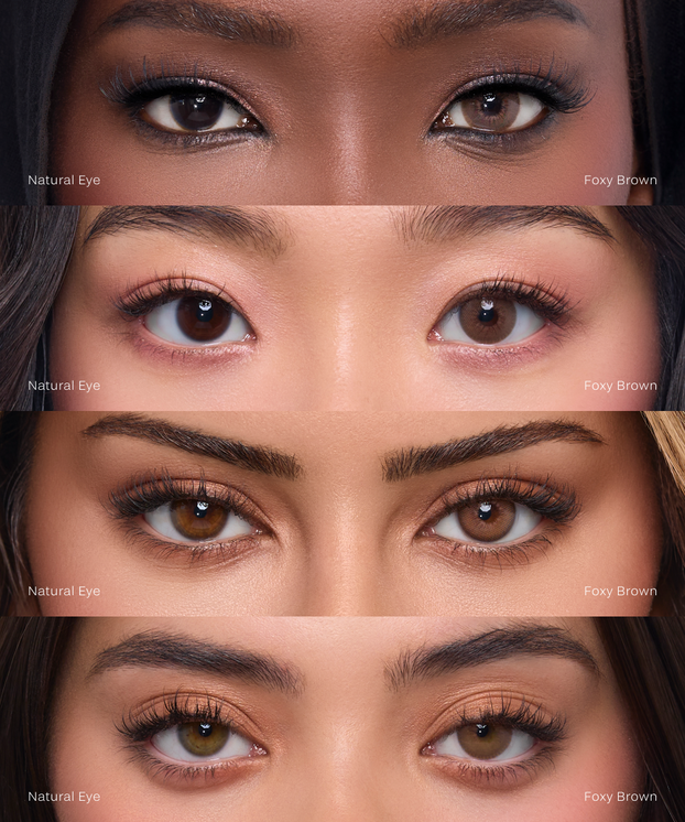 Best Brown Color Contacts | Foxy Brown - Dimple Color