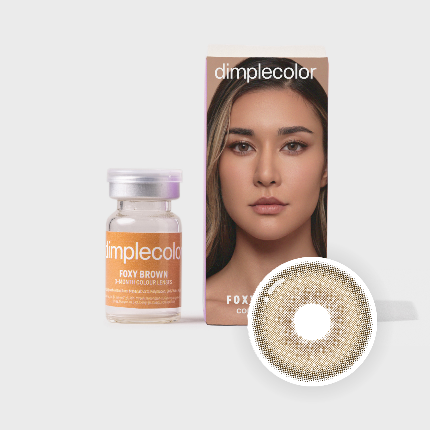 Best Brown Color Contacts | Foxy Brown - Dimple Color