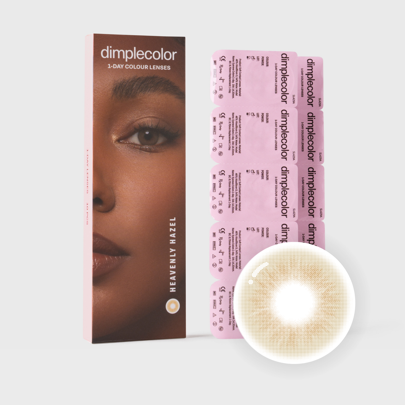 Heavenly Hazel Daily Color Contact Lenses | Dimple Color